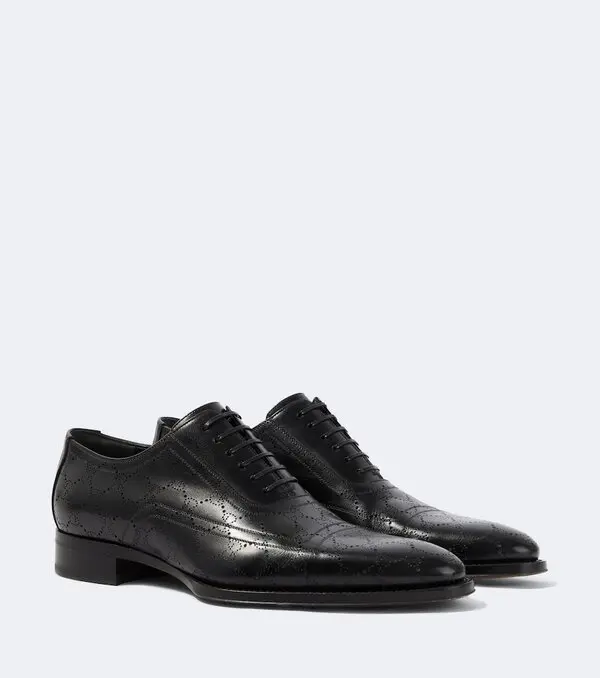 Gucci Gg Leather Derby Shoes - Black