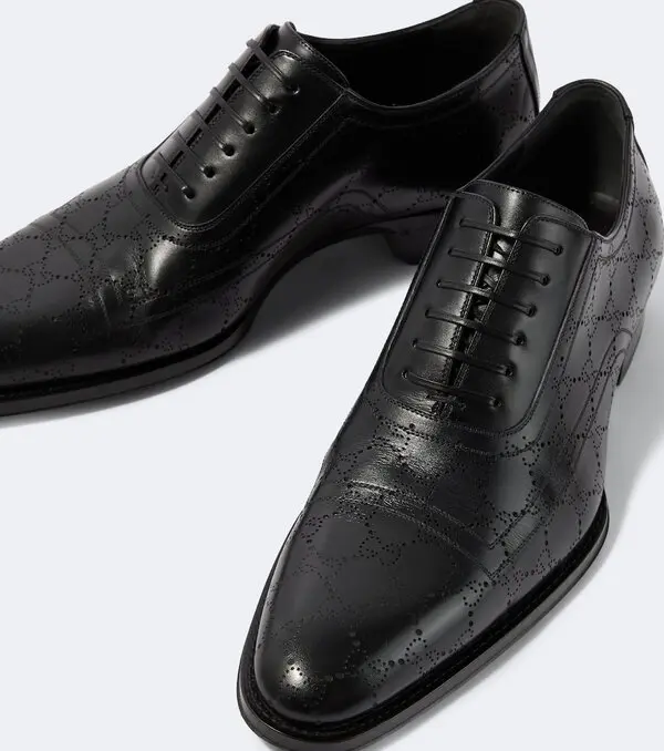Gucci Gg Leather Derby Shoes