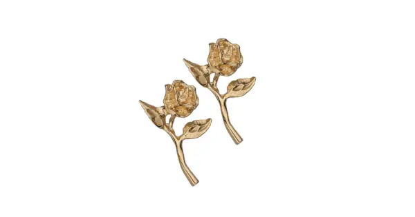 Jennifer Zeuner Jewelry Dora Rose Motif Earrings In 18k Gold-plated Brass - One-color
