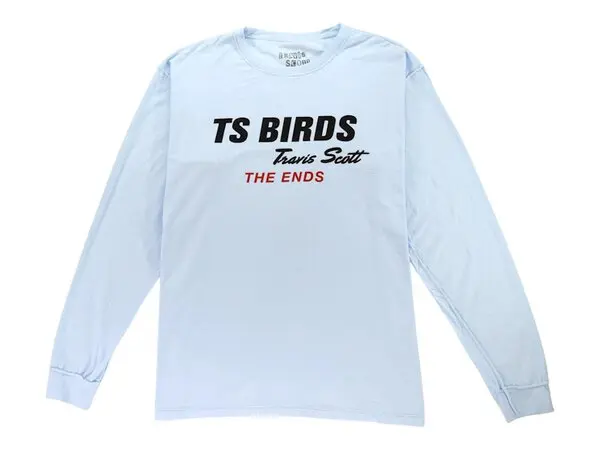 TRAVIS SCOTT Ts Birds The Ends Long Sleeve Tee Shirt - Blue