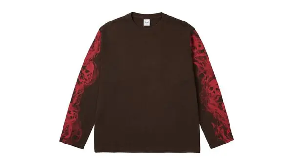 PALACE Smoked Waffle Long Sleeve Tee Shirt - Fox