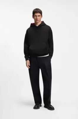 Hugo Relaxed-fit Embroidered-logo Hoodie