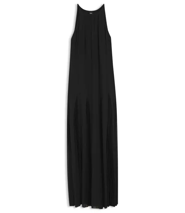 BOSS Sleeveless Dress With Plissé Skirt - Black
