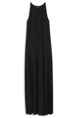 BOSS Sleeveless Dress With Plissé Skirt - Black