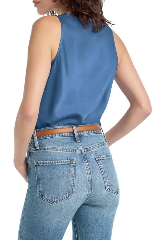 FAVORITE DAUGHTER Clean Cut Satin Tank - River Blue