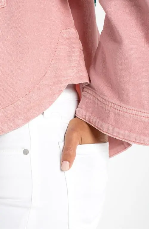 LIVERPOOL High-low Denim Shacket - Misty Blush