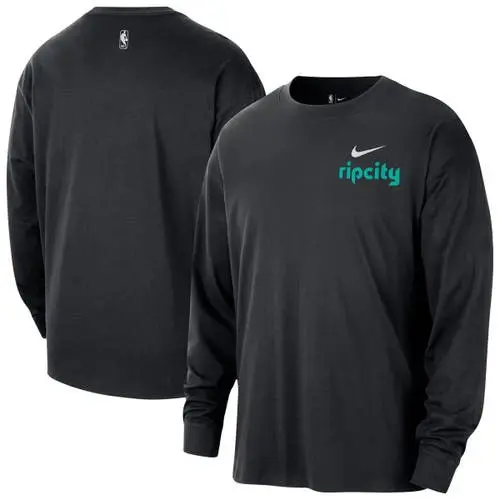 Nike Portland Trail Blazers 2025/26 City Edition Remix Essential Logo Long Sleeve T-shirt - Black