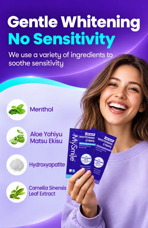 MYSMILE Non-slip Teeth Whitening Strips With Natural Ingredients - 7 Sets