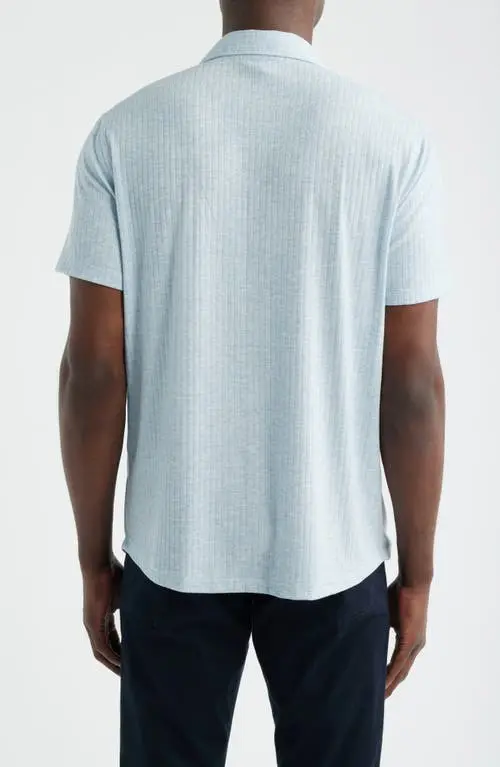 Robert Barakett Anton Knit Button-up Polo - Fresh Blue