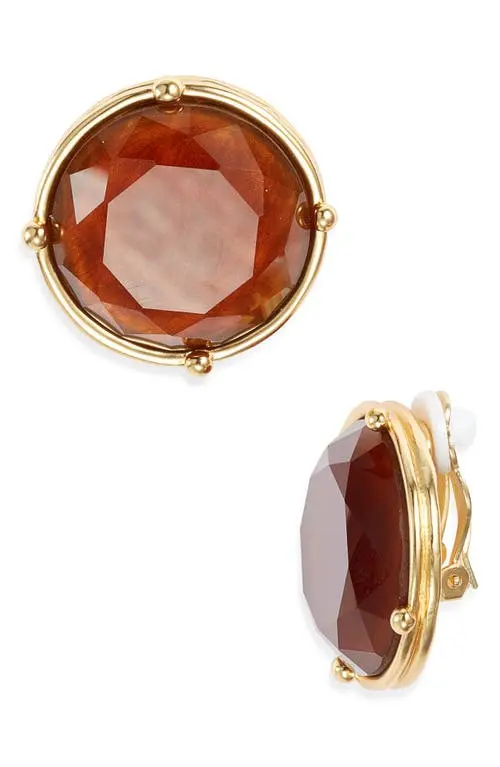KARINE SULTAN Clip-on Stone Earrings - Gold