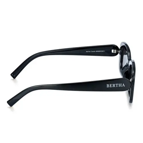 BERTHA WATCHES Rectangle Polarized Sunglasses - Black/black