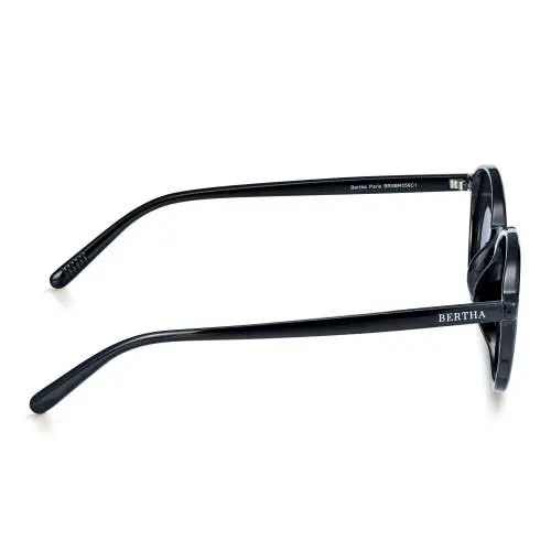 BERTHA WATCHES Polarized Round Sunglasses - Black/black
