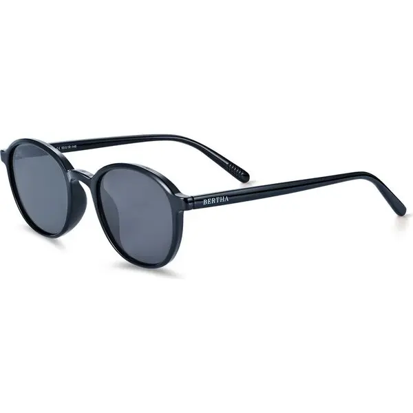 BERTHA WATCHES Polarized Round Sunglasses - Black/black