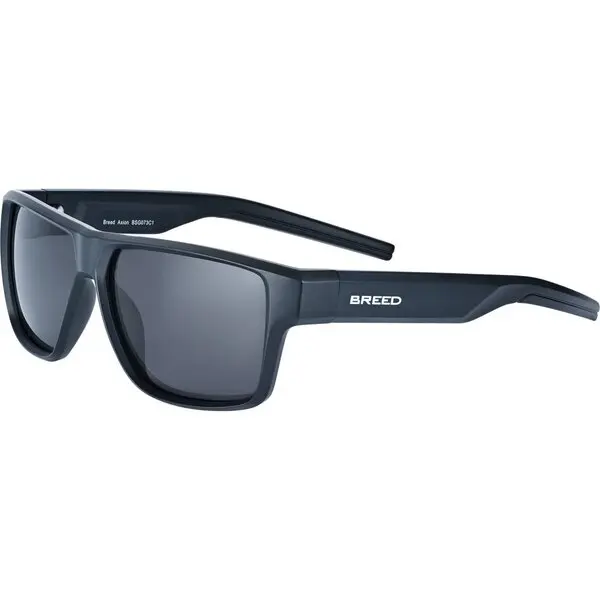 BREED Axion Polarized Square Frame Sunglasses - Black/black