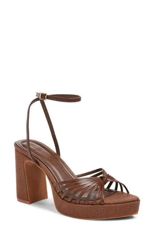 OPEN EDIT Emily Ankle Strap Platform Sandal - Brown Chocolate