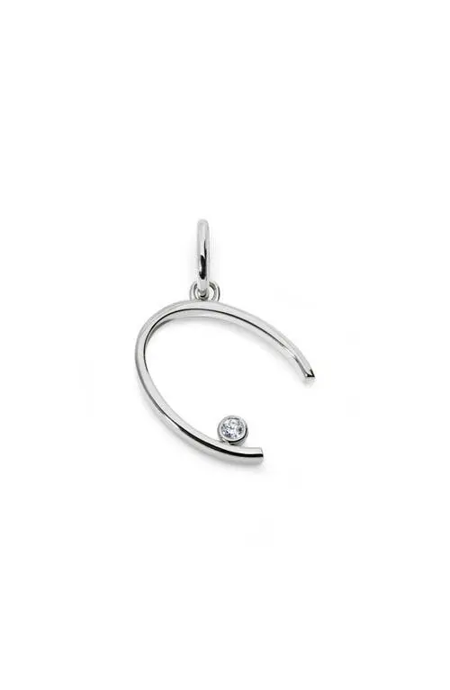 Monica Vinader Lab Grown Diamond Initial Pendant - Sterling Silver C
