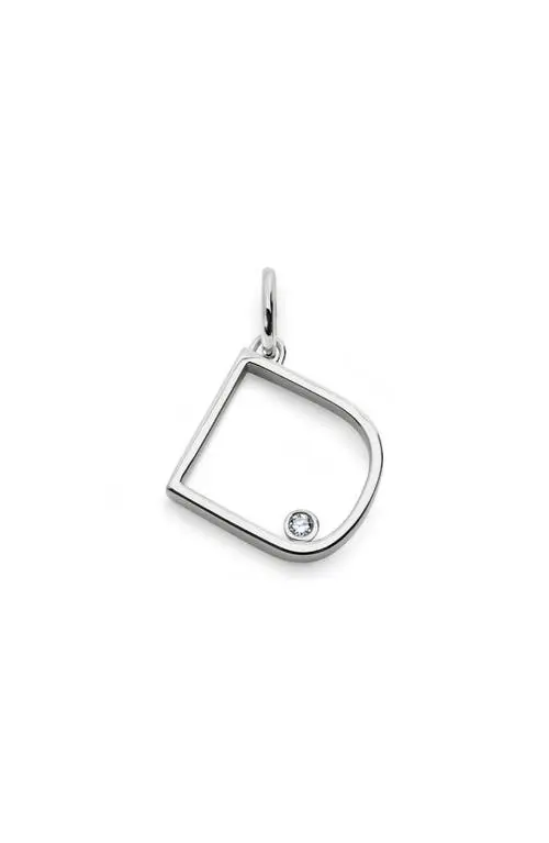 Monica Vinader Lab Grown Diamond Initial Pendant - Sterling Silver D