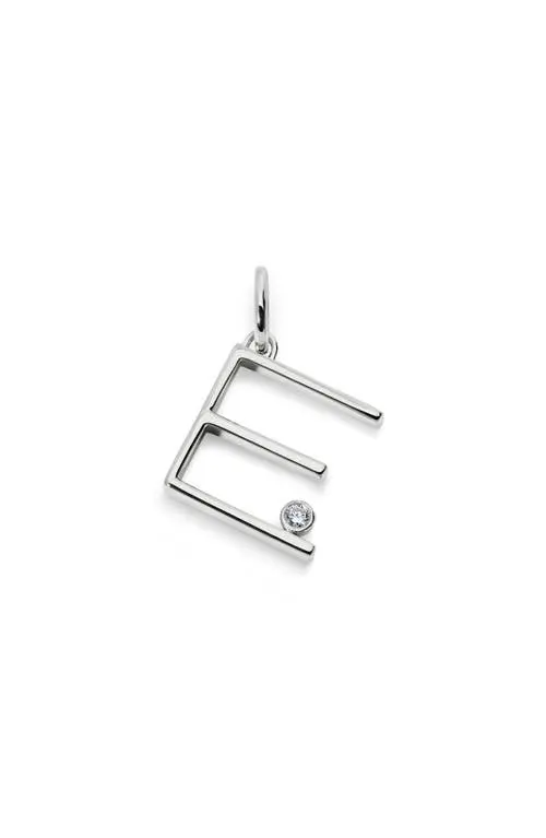 Monica Vinader Lab Grown Diamond Initial Pendant - Sterling Silver E