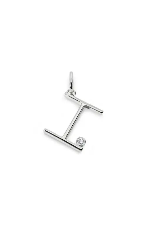 Monica Vinader Lab Grown Diamond Initial Pendant - Sterling Silver I
