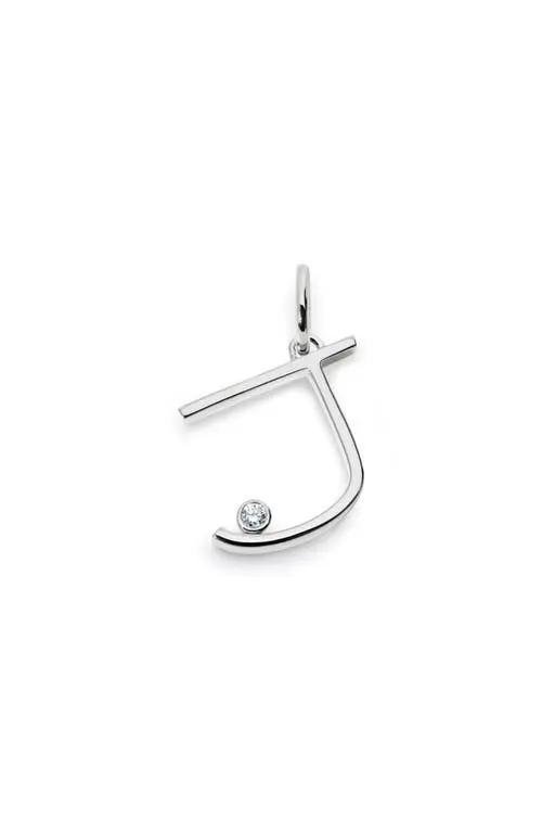 Monica Vinader Lab-grown Diamond Initial Pendant - Sterling Silver J