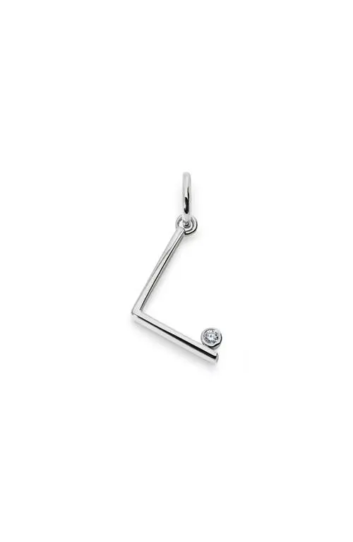 Monica Vinader Lab Grown Diamond Initial Pendant - Sterling Silver L