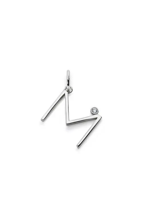 Monica Vinader Lab-grown Diamond Initial Pendant - Sterling Silver M