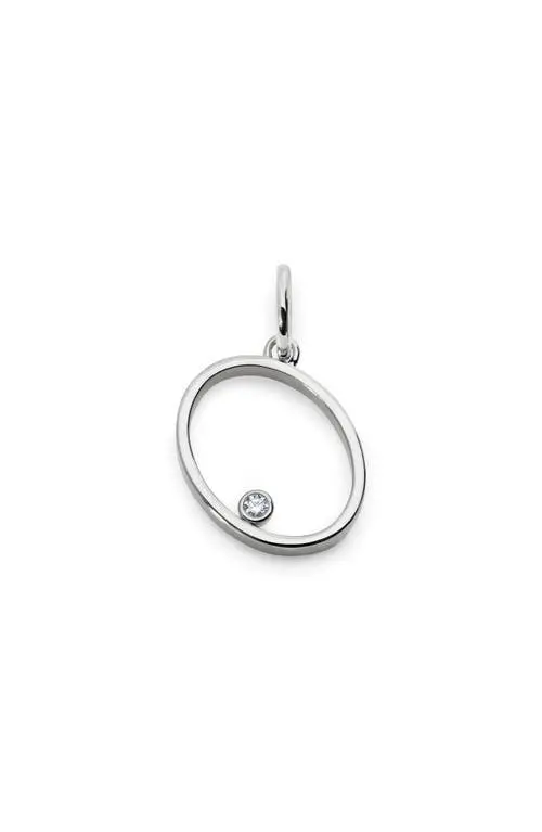 Monica Vinader Lab Grown Diamond Initial Pendant - Sterling Silver O