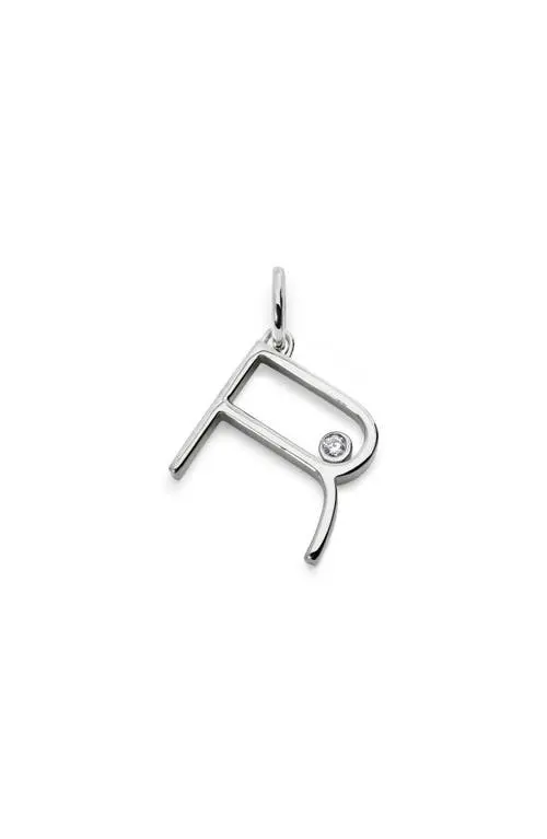 Monica Vinader Lab Grown Diamond Initial Pendant - Sterling Silver R