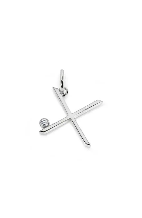 Monica Vinader Lab Grown Diamond Initial Pendant - Sterling Silver X