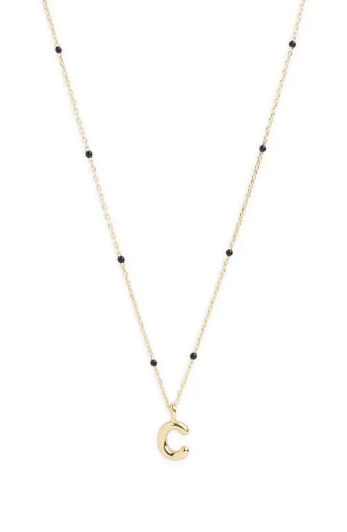Argento Vivo Initial Pendant Necklace - Gold C