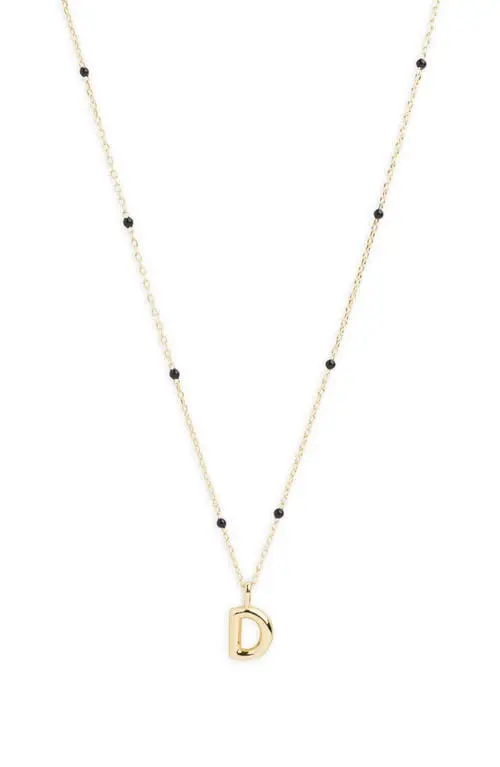 Argento Vivo Initial Pendant Necklace - Gold D