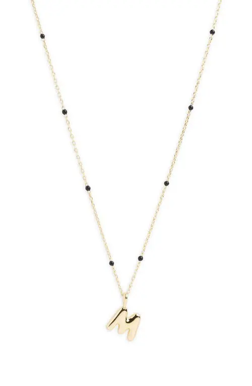 Argento Vivo Initial Pendant Necklace - Gold M