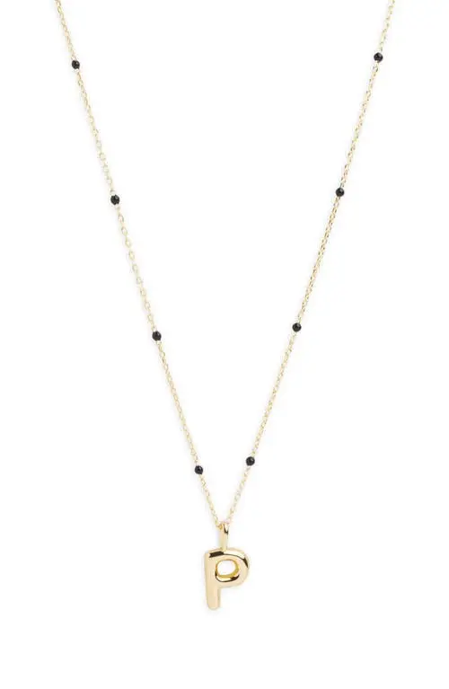 Argento Vivo Initial Pendant Necklace - Gold P