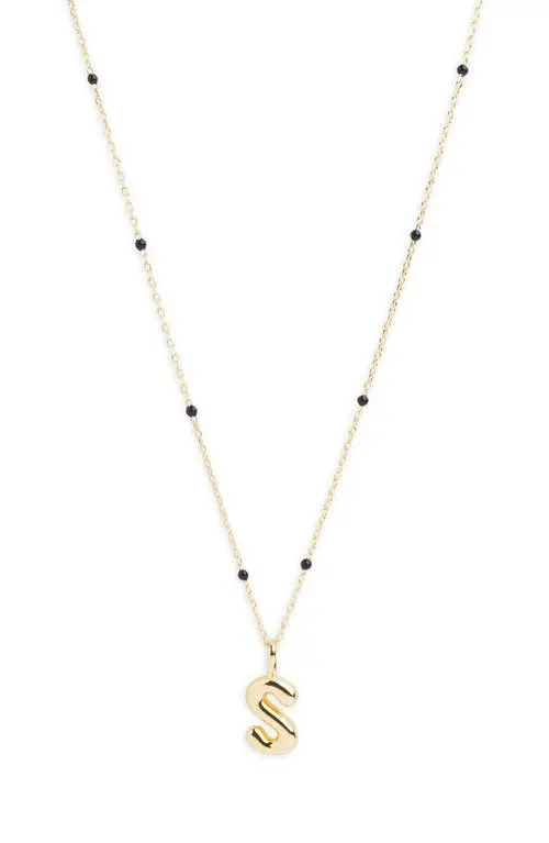 Argento Vivo Initial Pendant Necklace - Gold S