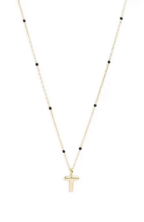 Argento Vivo Initial Pendant Necklace - Gold T