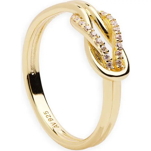Argento Vivo Love Knot Pavé Ring - Gold