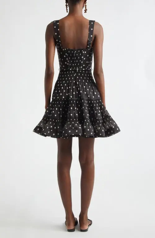Zimmermann Kindred Spirit Pleated Draped Minidress - Black Dot