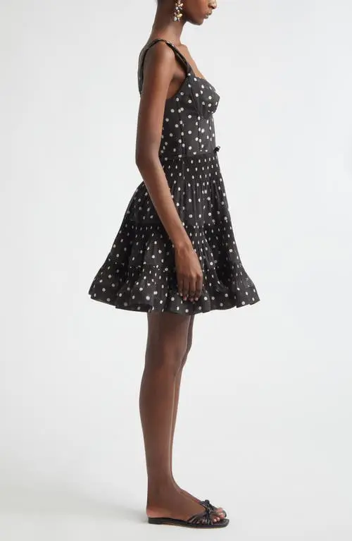 Zimmermann Kindred Spirit Pleated Draped Minidress - Black Dot