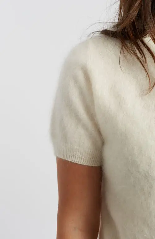 Chinti & Parker Brushed Cashmere Knit Tee - Cream
