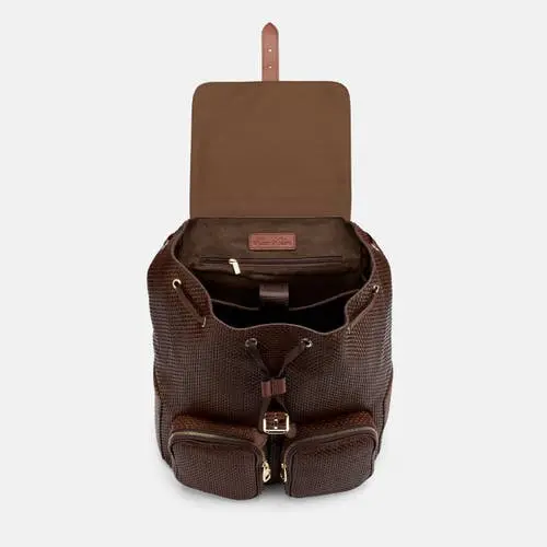 MARC NOLAN Soho Backpack - Woven Cognac