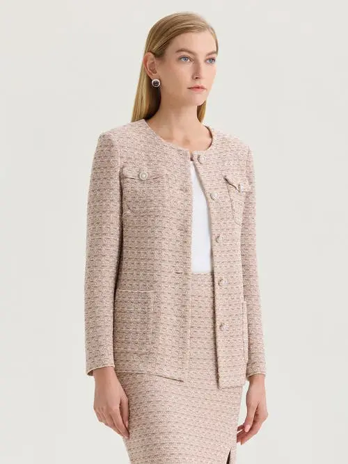 Misook Tonal Tweed Knit Jacket