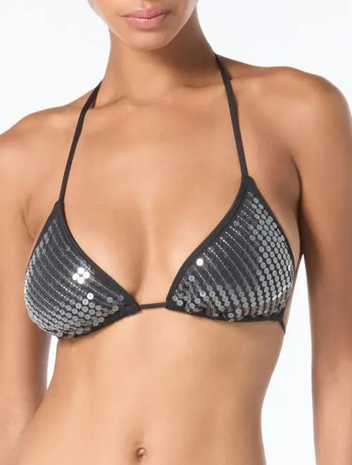 Vince Camuto Sequin String Triangle Bikini Top