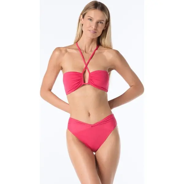 Vince Camuto Bandeau Strappy Swim Top - Geranium