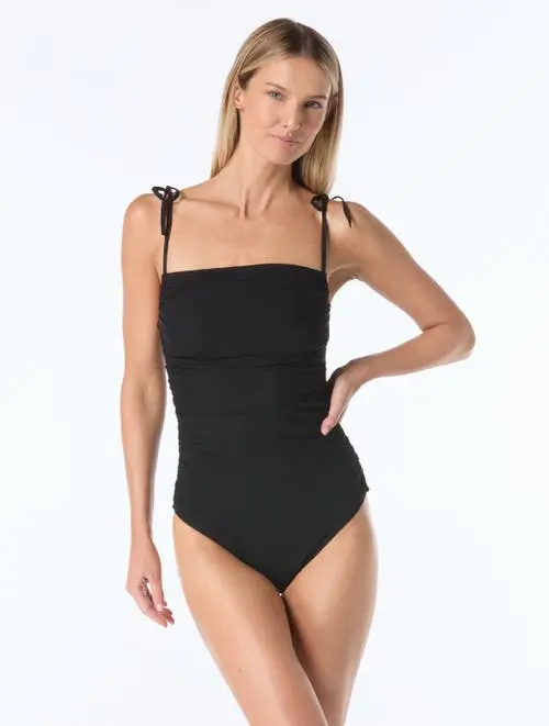 Vince Camuto Shirred One-piece Swimsuit - Black