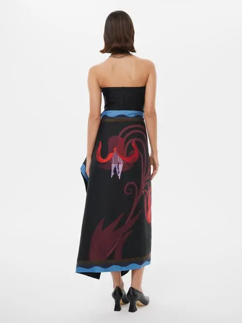 ALAS Reversible Floral Wool-blend Wrap Skirt