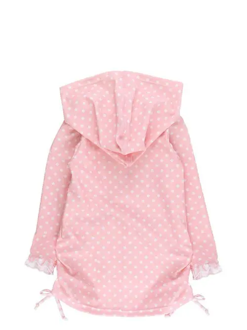 RUFFLEBUTTS Sun Protective Ruched Quarter-zip Cover-up