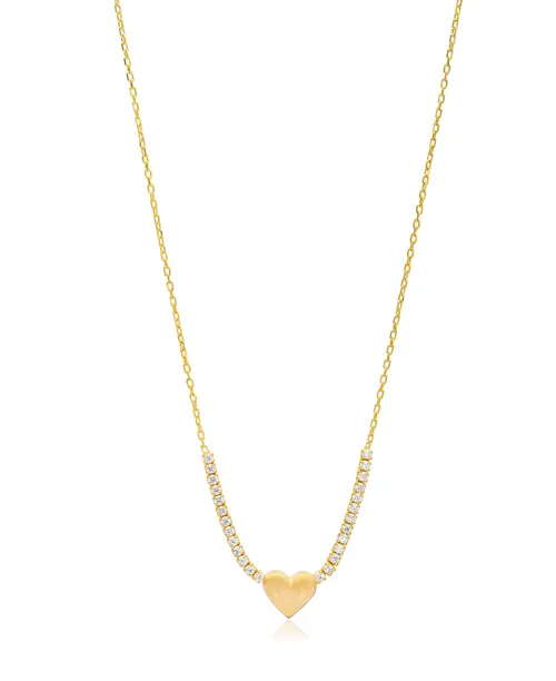 MAZIN JEWELS Solace Heart Pendant Necklace - Gold