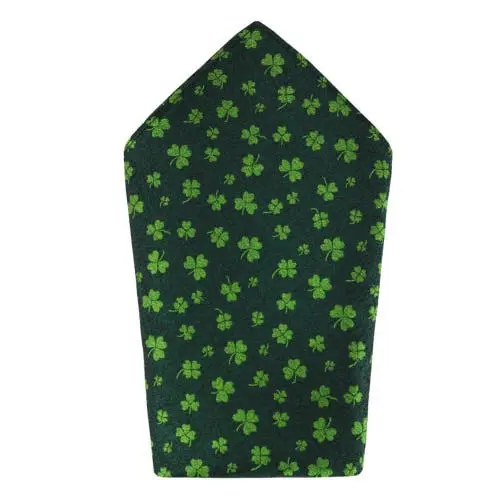 Trafalgar Shamrock Printed Silk Pocket Square And Necktie Bundle - Green