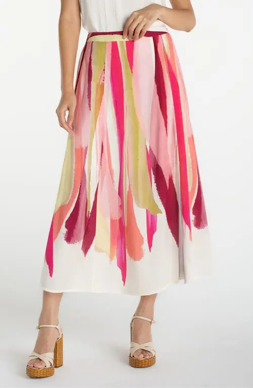 LIVERPOOL Printed Pull-on Maxi Skirt - Pink Multi