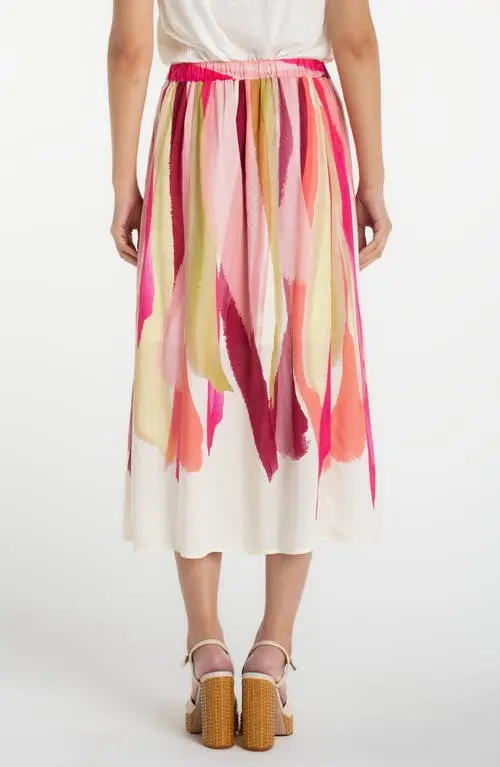 LIVERPOOL Printed Pull-on Maxi Skirt - Pink Multi